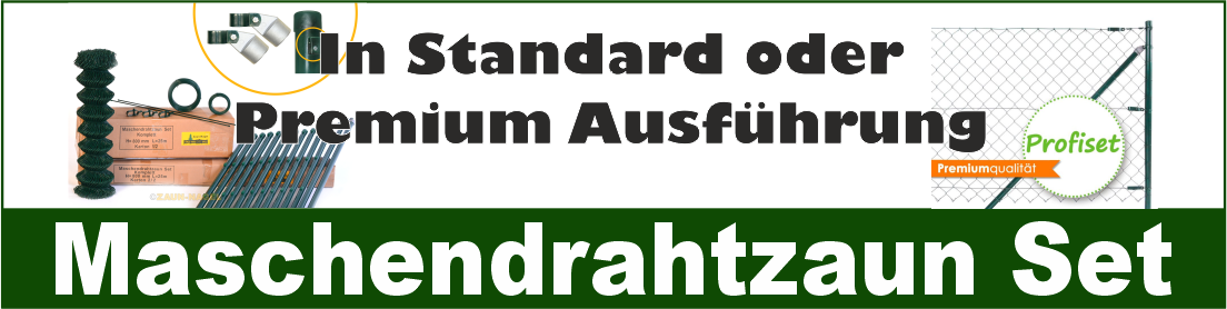 Maschendrahtzaun Set - Höhe und Länge wählbar - Zaun-Nagel